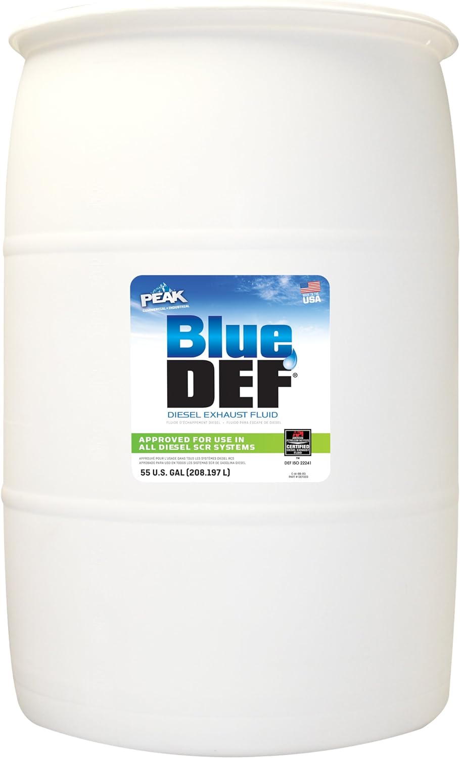 BlueDEF Diesel Exhaust Fluid - 55 Gallon Drum - Premium API Certified ...